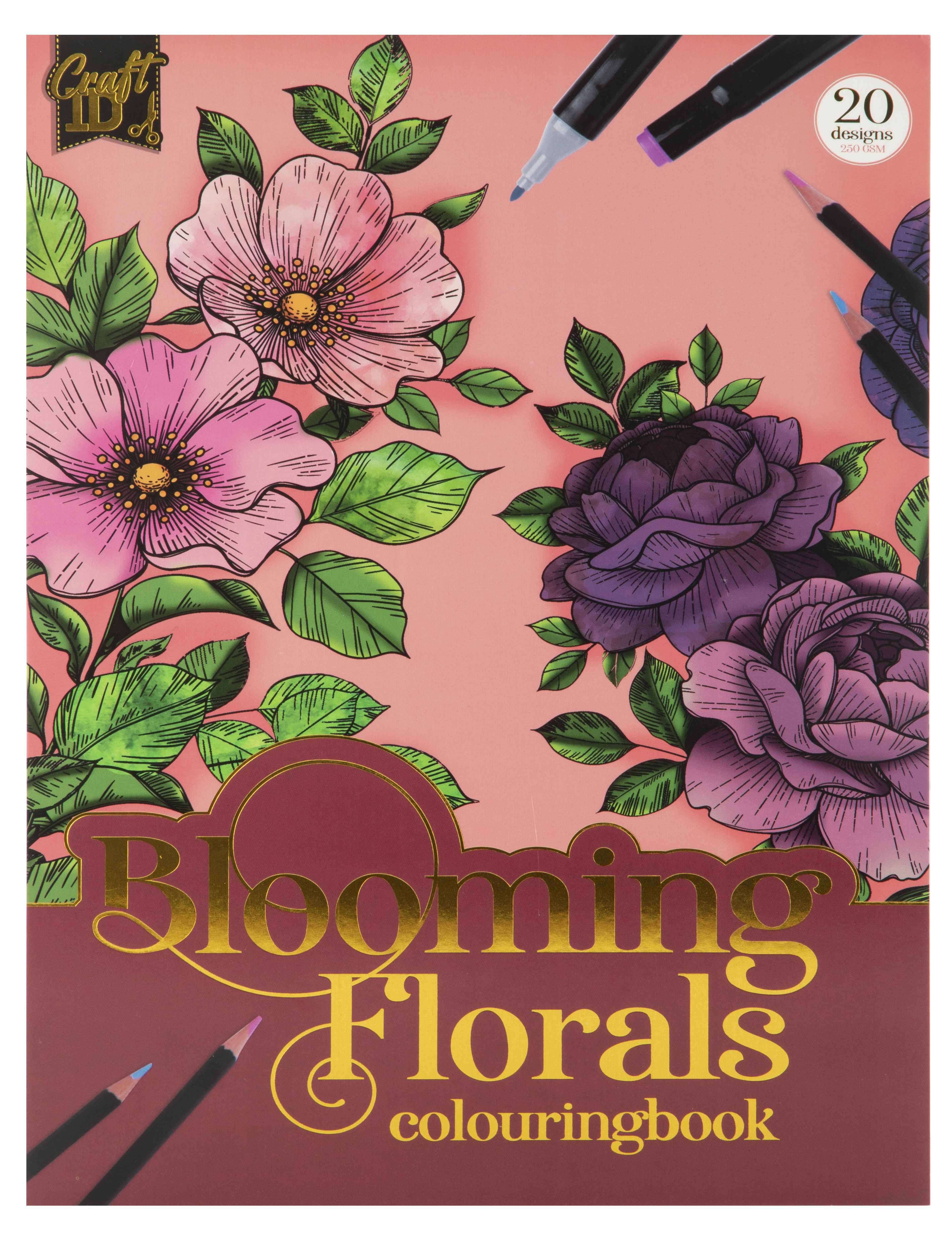 Malebog A4 - 20 ark, 250 gram: Blooming Florals (Dansk)