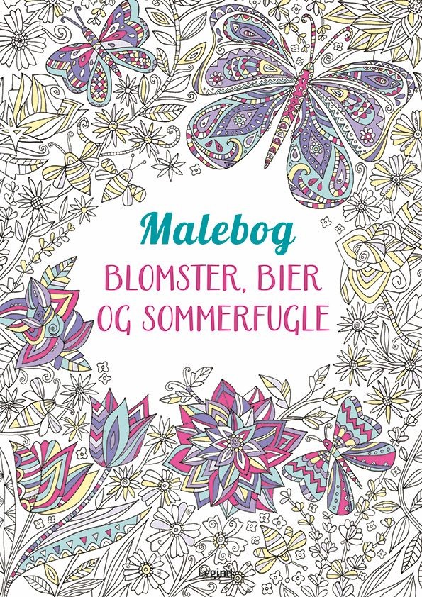Blomster, bier og sommerfugle: Malebog (Bog, Paperback, Dansk)
