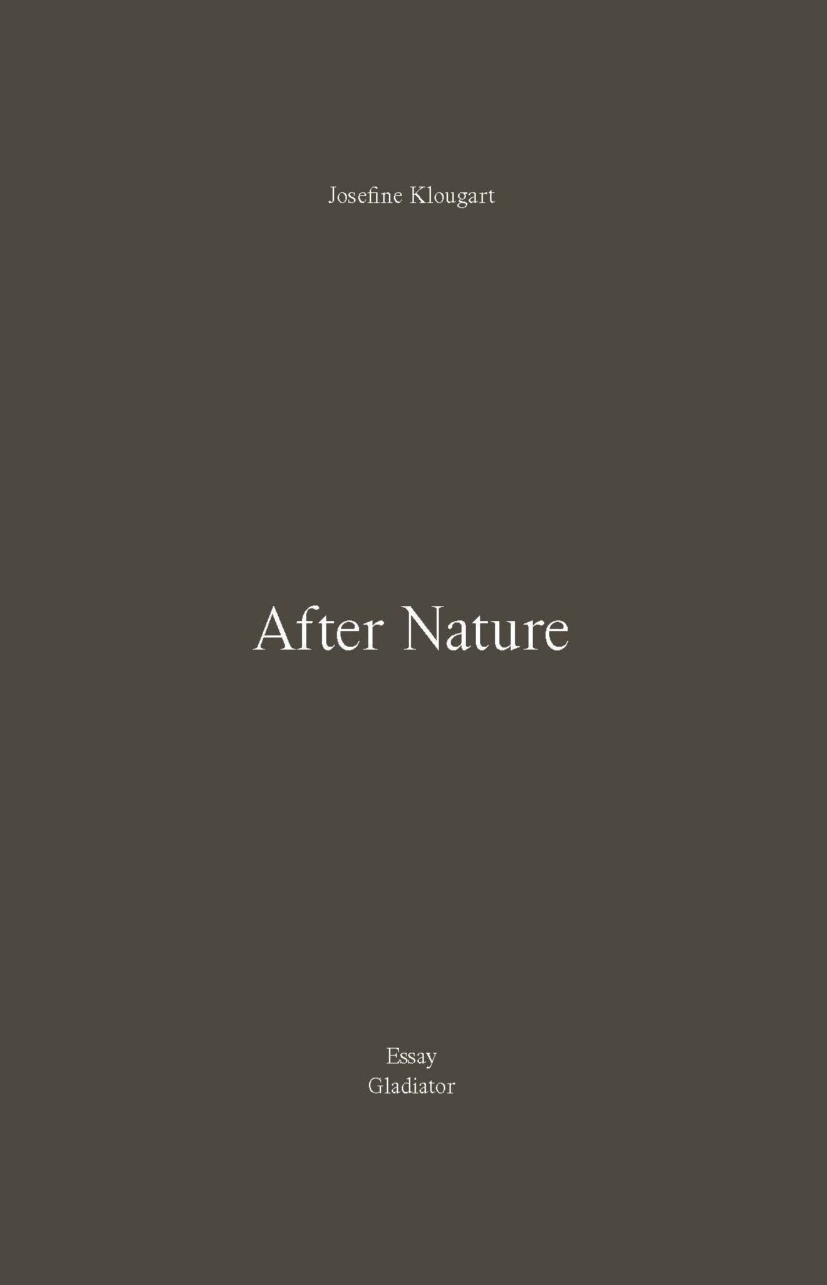 After Nature (Bog, Paperback, Engelsk) af Josefine Klougart